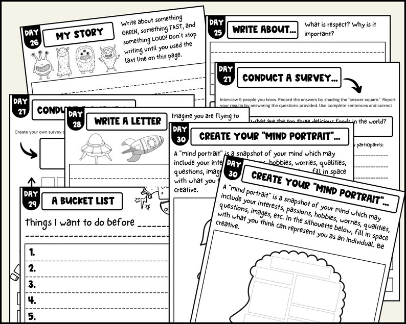 Kids Writing Journal Kids Writing Notebook With Prompts Kids Writing ...