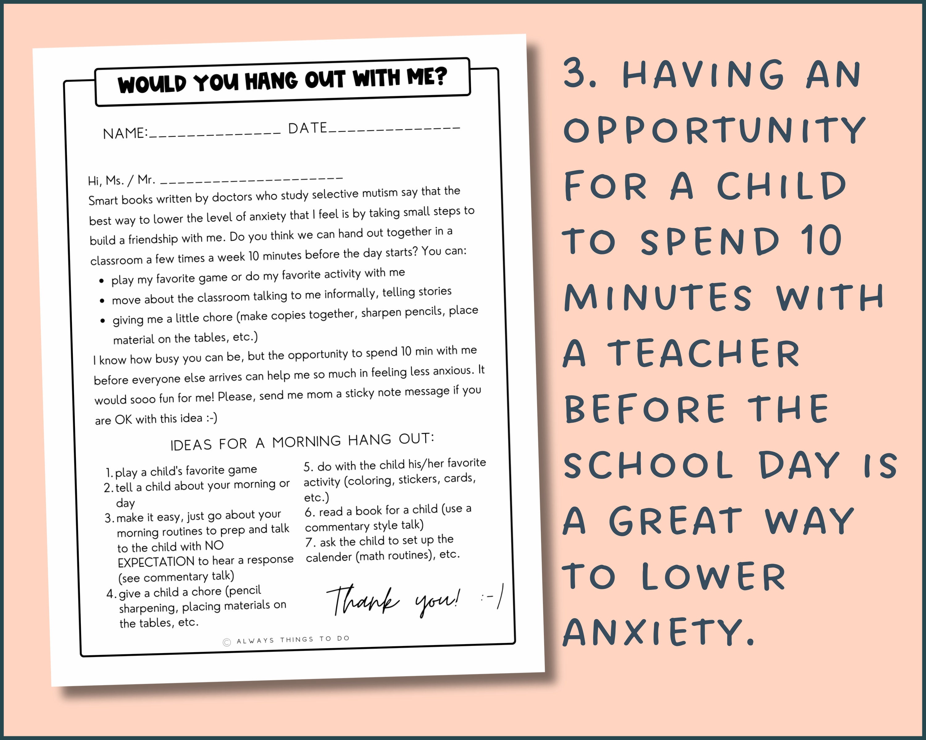 Selective Mutism Back to School Pack for Teachers Selective Mutism ...