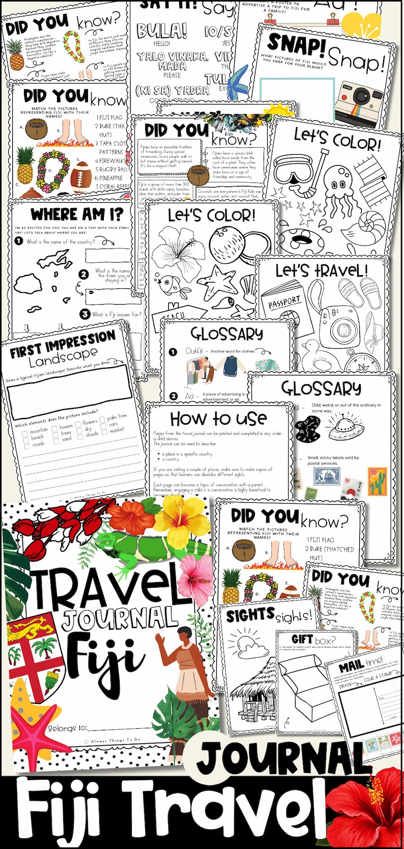 Kids Travel Journal Fiji Kids Travel Activities Kids Fiji Travel ...