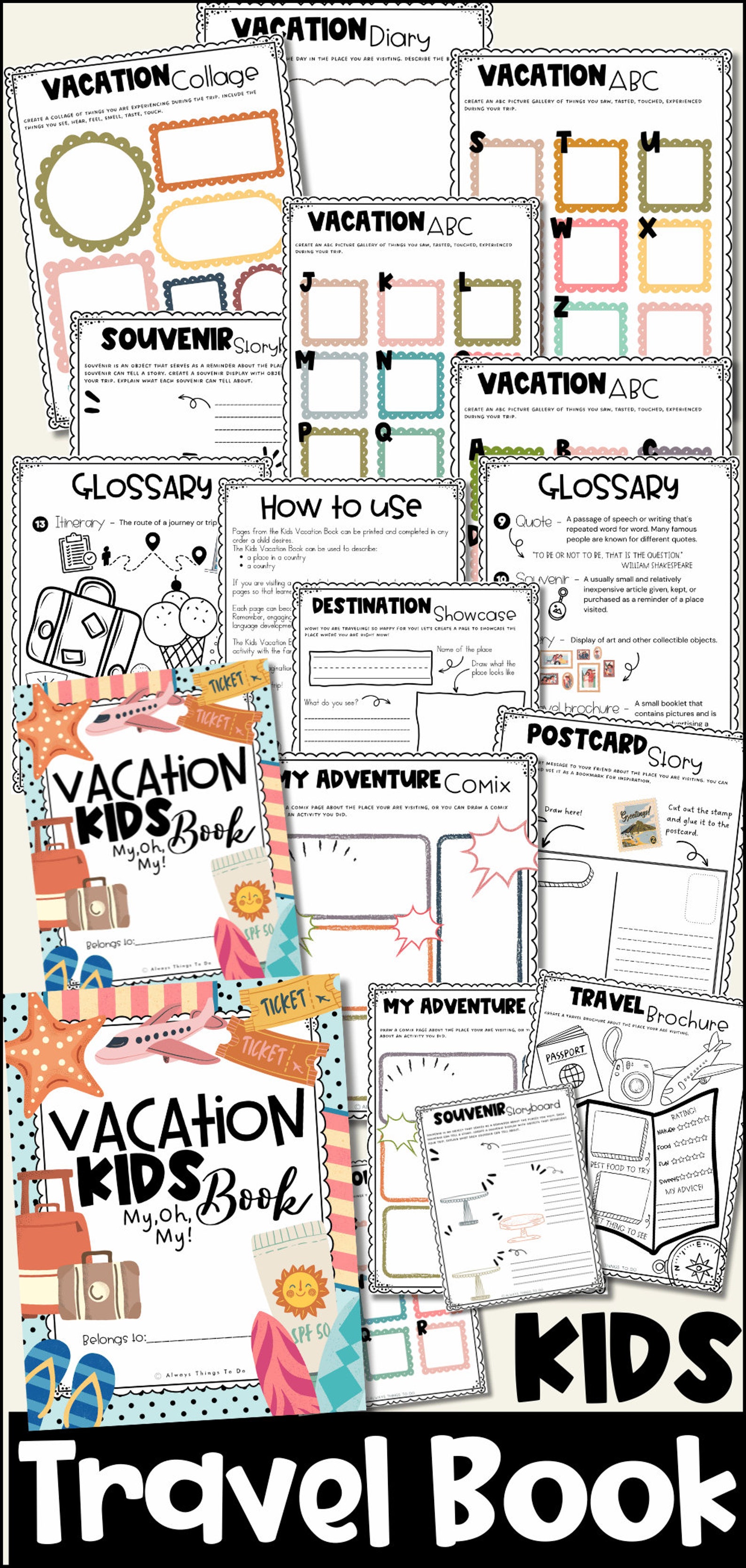 Kids Vacation Book Kids Travel Book Kids Travel Journal Kids Vacation ...