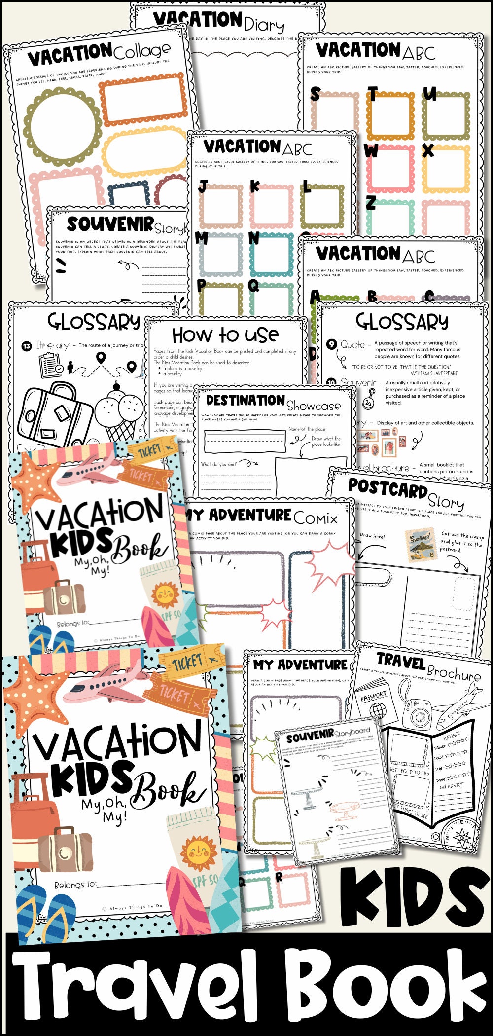 Kids Vacation Book Kids Travel Book Kids Travel Journal Kids Vacation ...