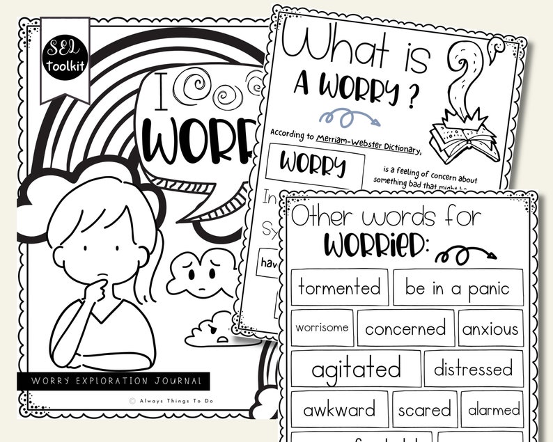Worry Journal Kid Worry Worksheets for Kids Worry Journal Printable ...