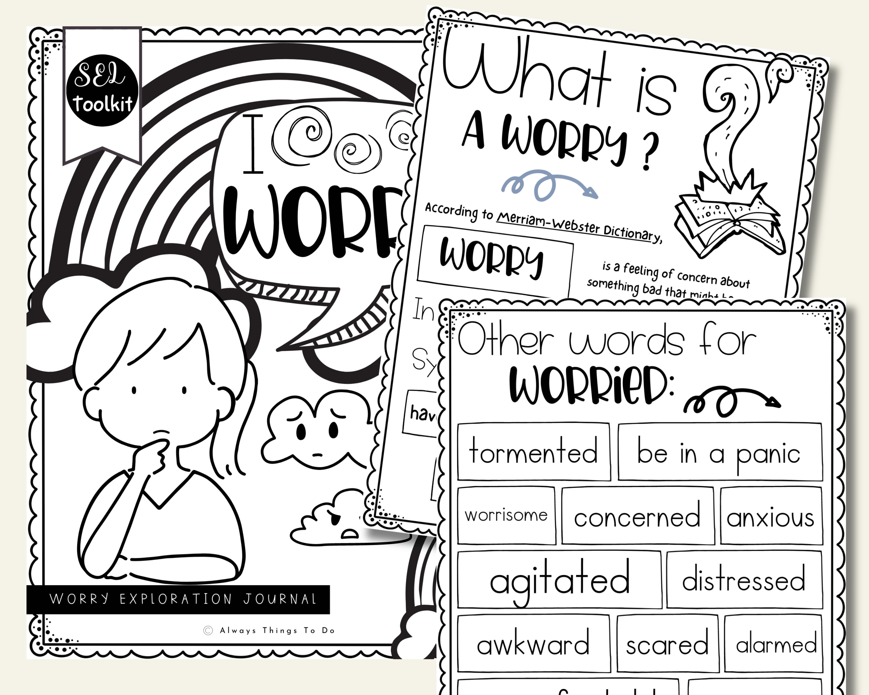 Worry Journal Kid Worry Worksheets for Kids Worry Journal Printable ...