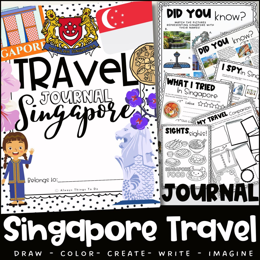 Kid Travel Journal Singapore Travel Journal Kid Singapore Vacation Book ...