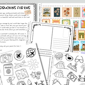 Travel Journal Postcards for Kids Travel Journal Printable Postcard ...