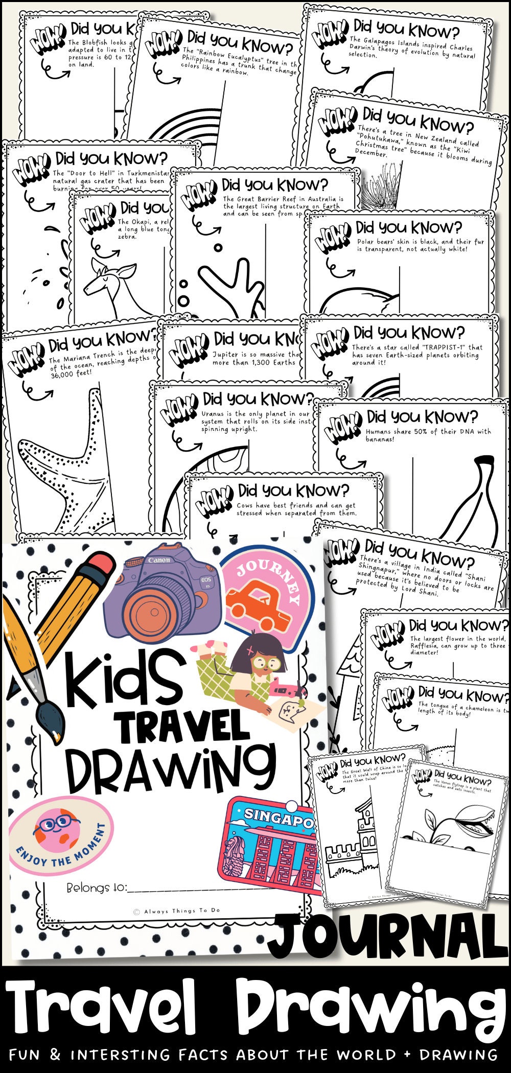 Kids Travel Journal Drawing Activities Travel Journal Kids Drawing ...