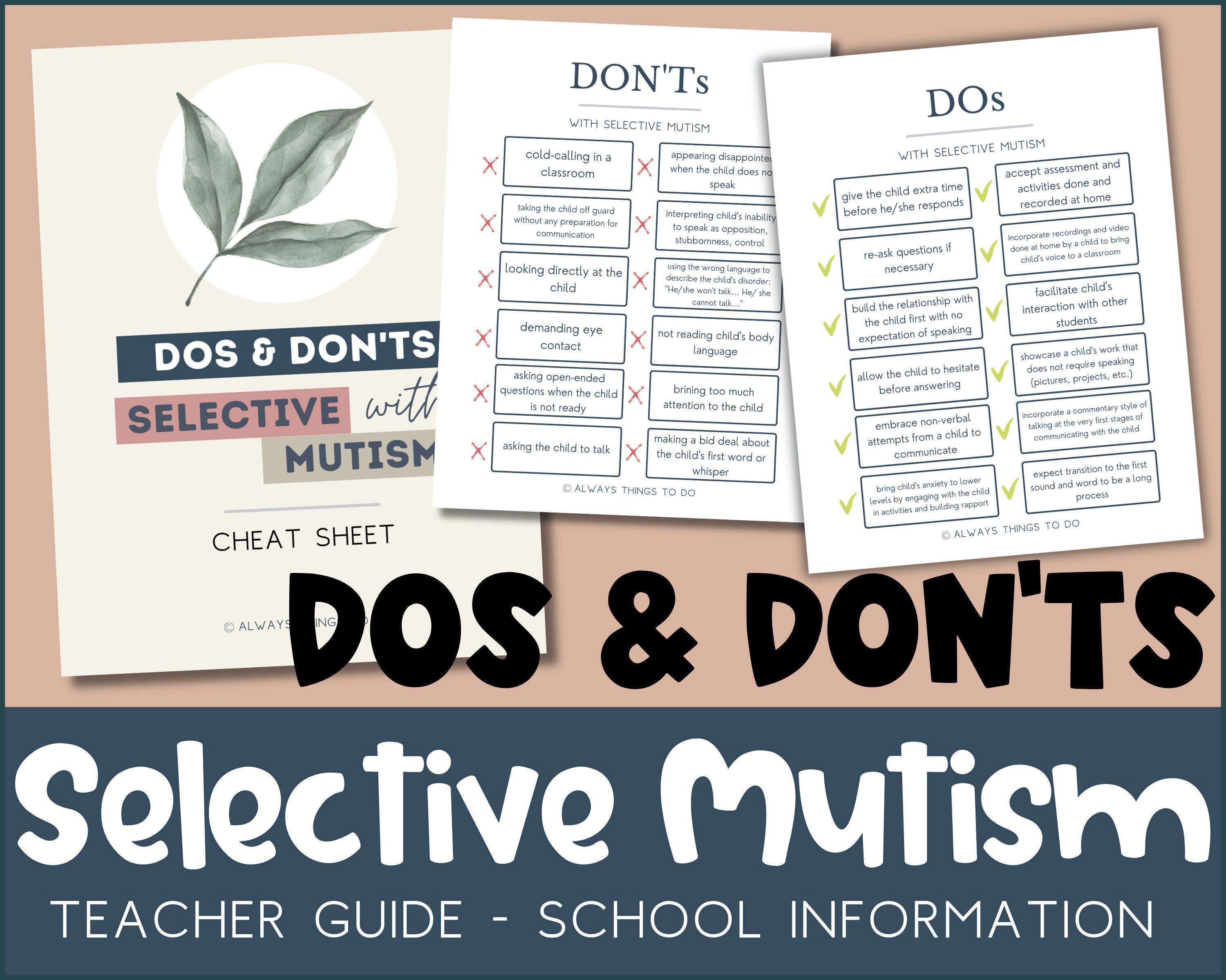Selective Mutism Dos and Don'ts Selective Mutism Information Guide ...