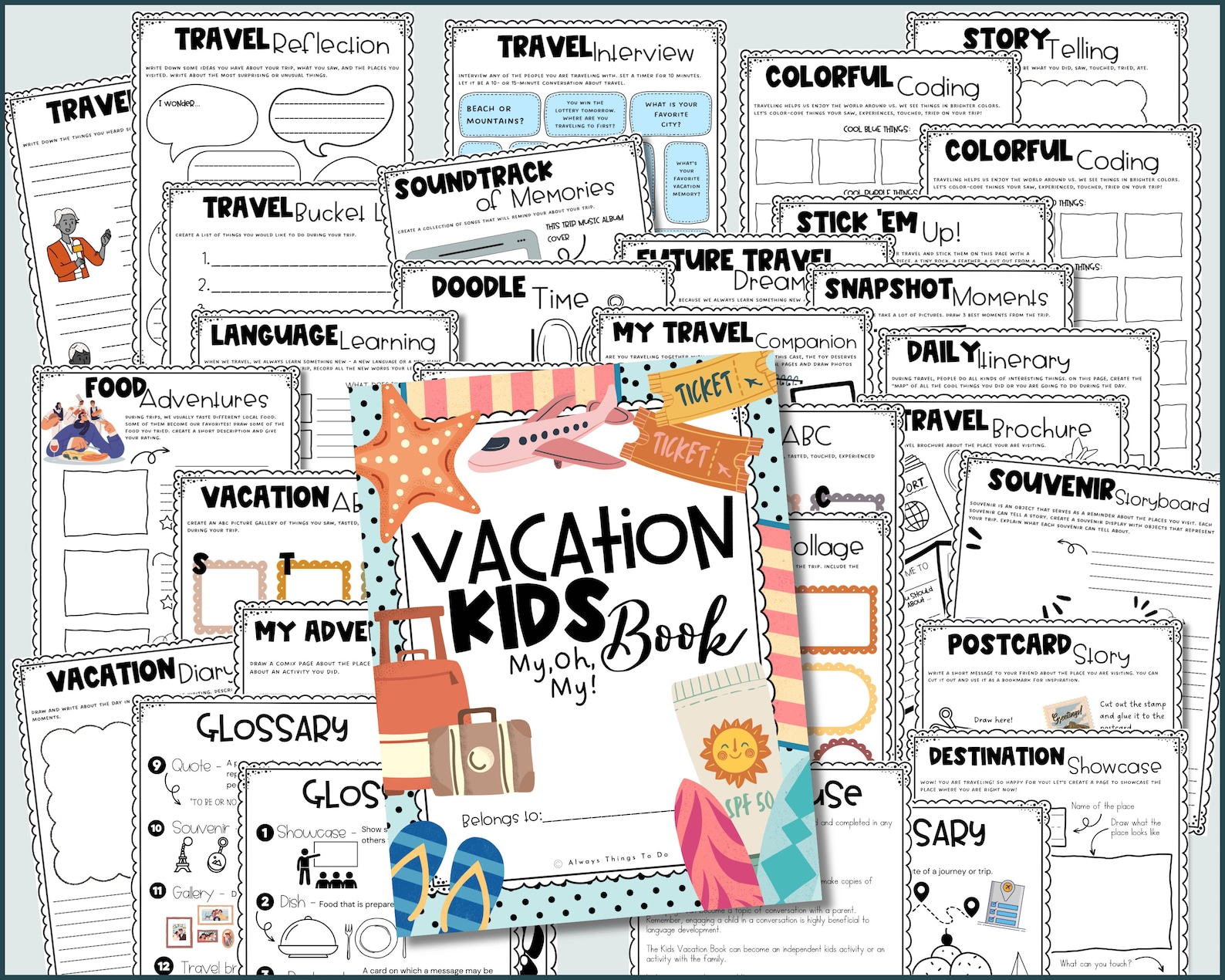 Travel Journal Kit Travel Journal Activities for Kids Travel Journal ...