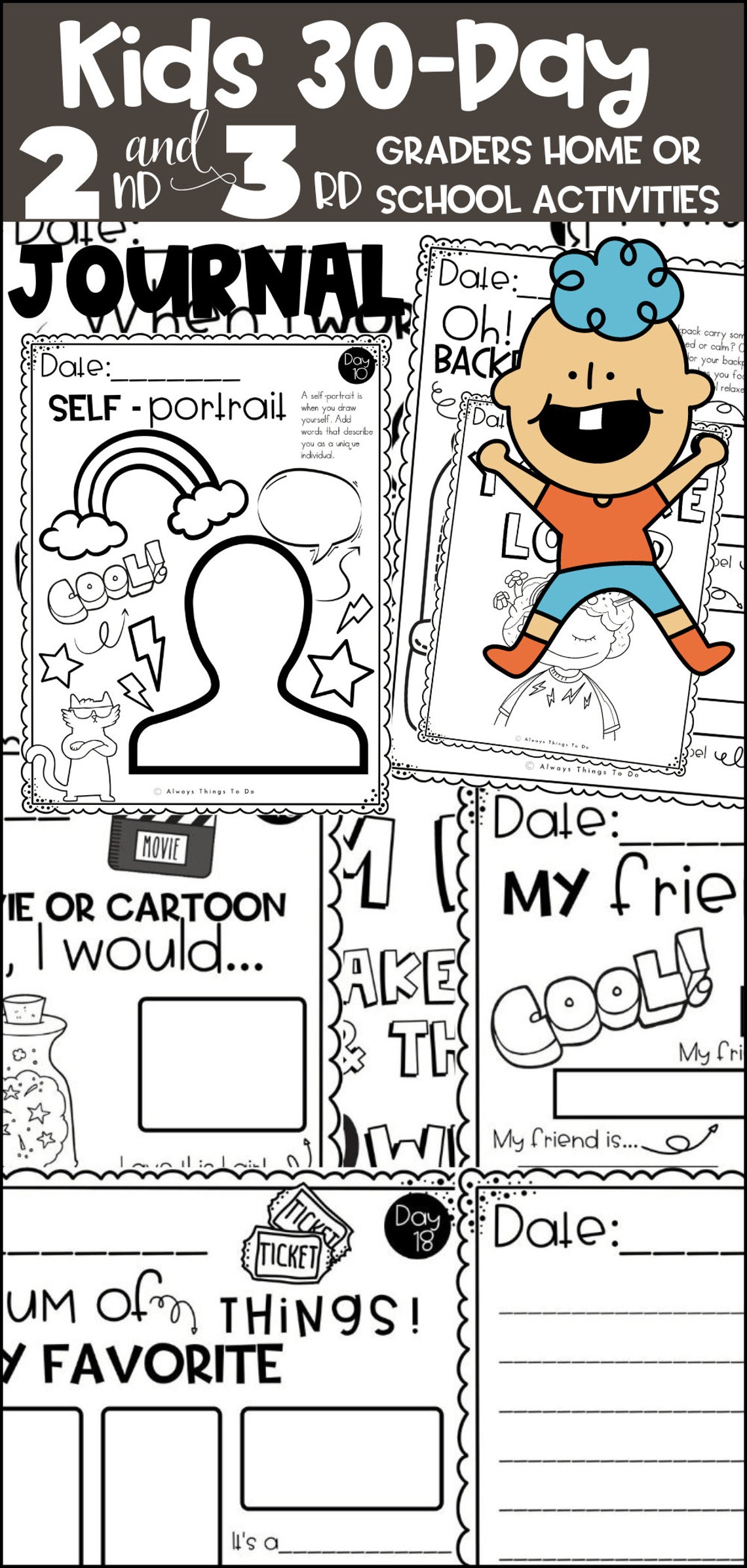 Kids Journal Printable Kids Journal Pages Kids Journaling Kids Writing ...