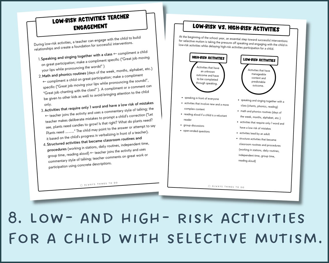 Selective Mutism Classroom Accommodations Selective Mutism Anxiety ...