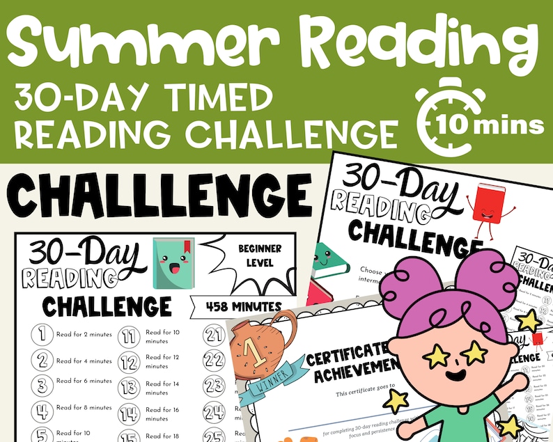 Summer Reading Log Summer Reading Chart Summer Reading Challenge Summer ...