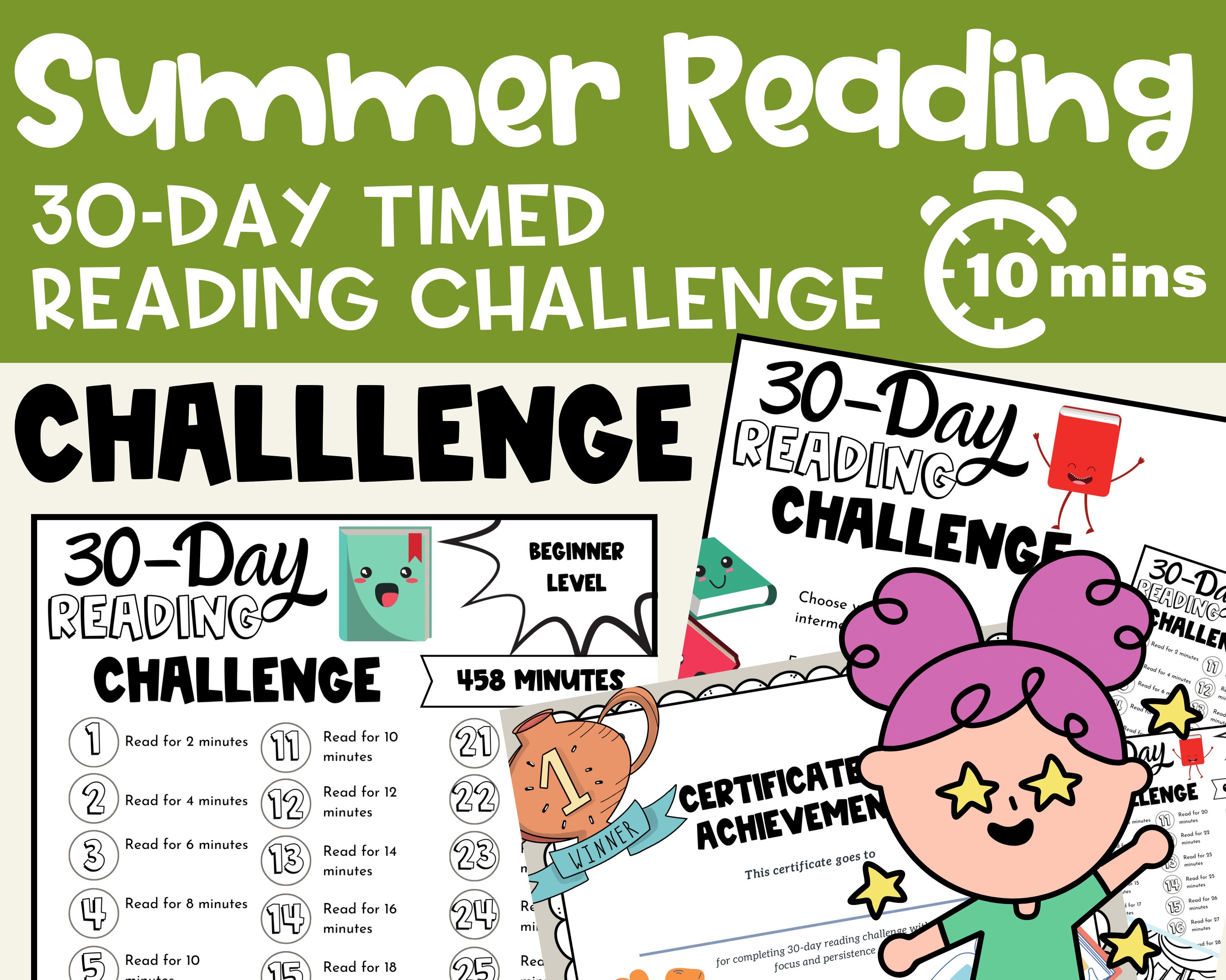 Summer Reading Log Summer Reading Chart Summer Reading Challenge Summer ...
