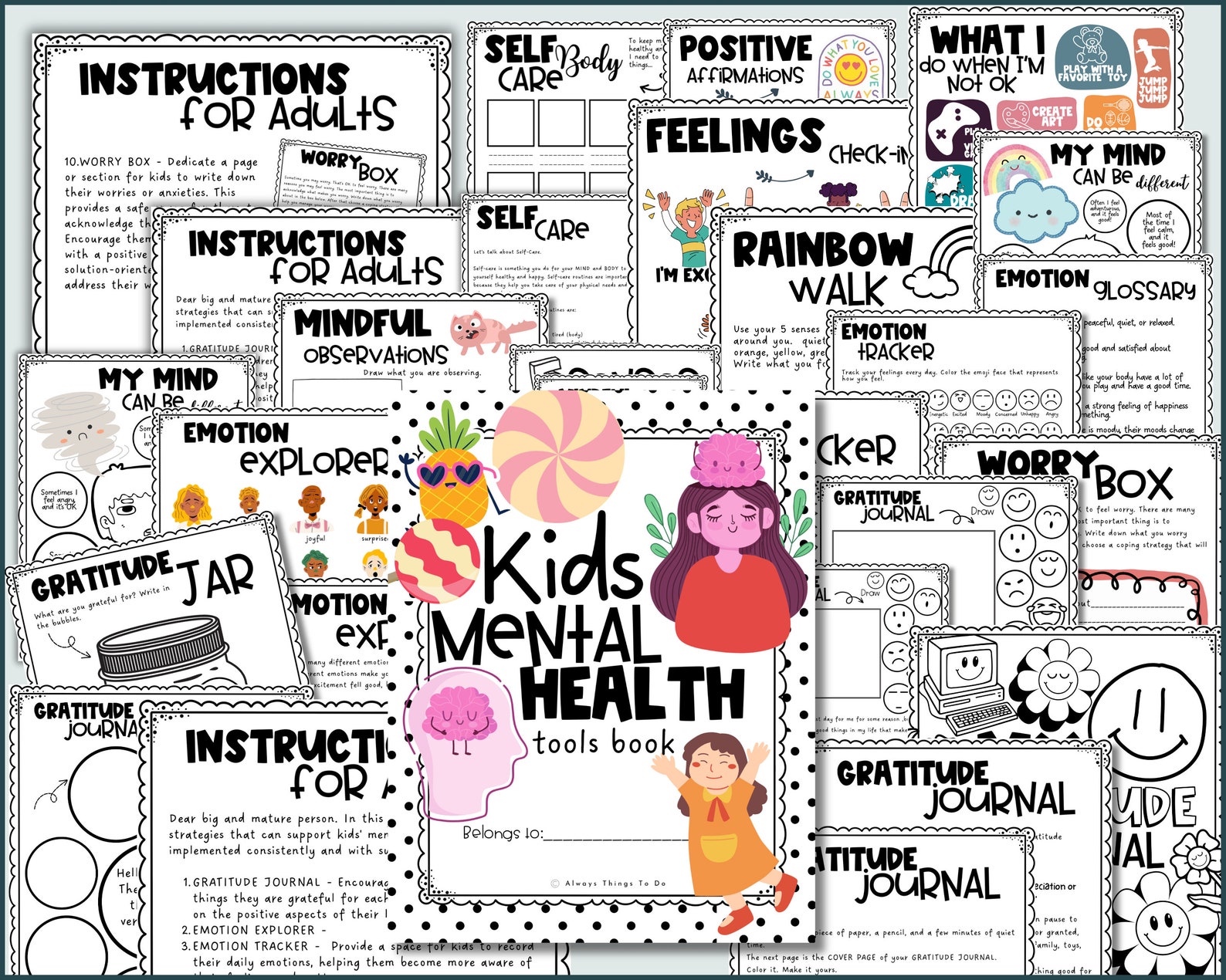 Mental Health Kids Activity Bundle Kids Mental Health Bundle Mental ...