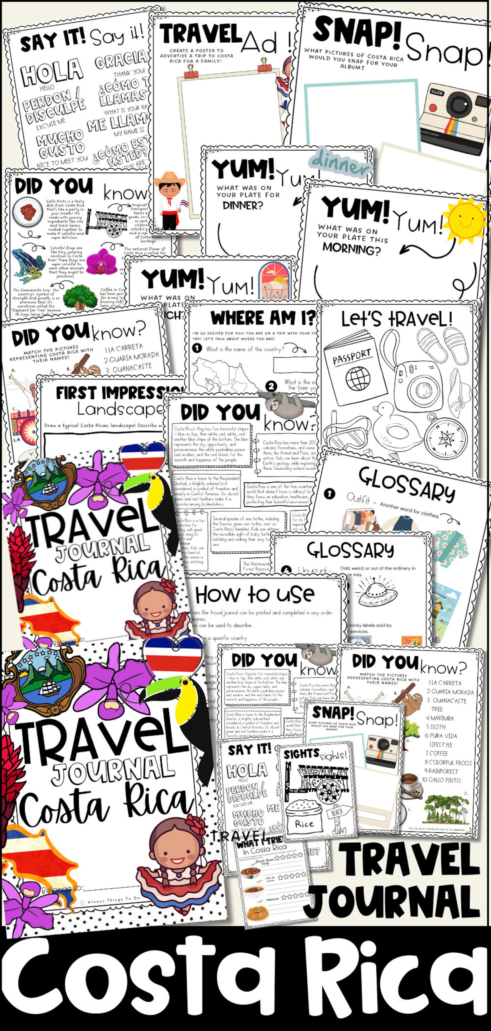 Kids Travel Journal Costa Rica Travel Journal Kids Costa Rica Kids ...