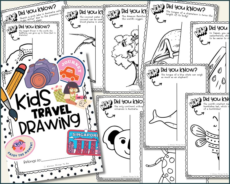 Kids Travel Journal Drawing Activities Travel Journal Kids Drawing ...