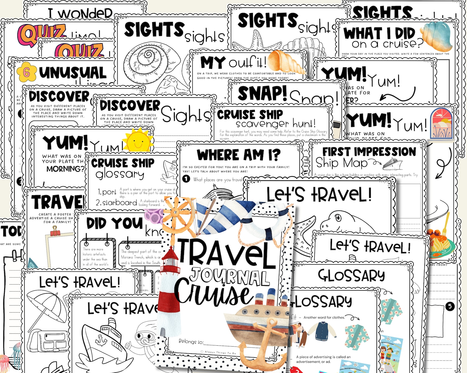 Kids Travel Journal Cruise Travel Journal Cruise for Kids Vacation Book ...