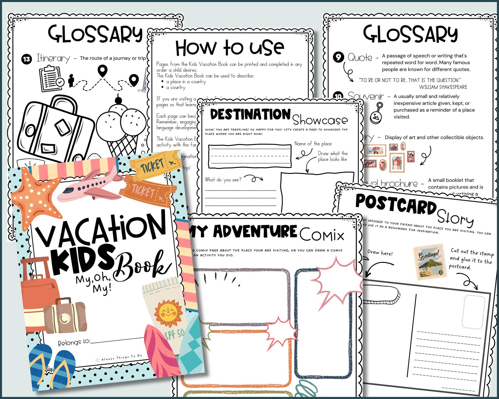 Travel Journal Kit Travel Journal Activities for Kids Travel Journal ...