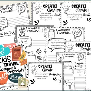 Kids Travel Journal A5 Questions Prompts for Writing Coloring Travel ...