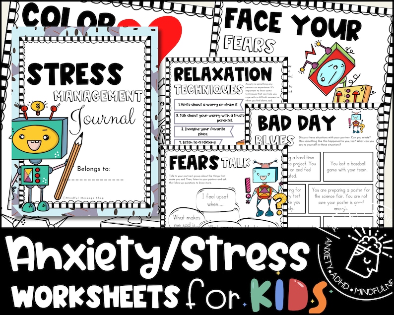 Stress Management Workbook Kids Stress Management Journal for Kids ...
