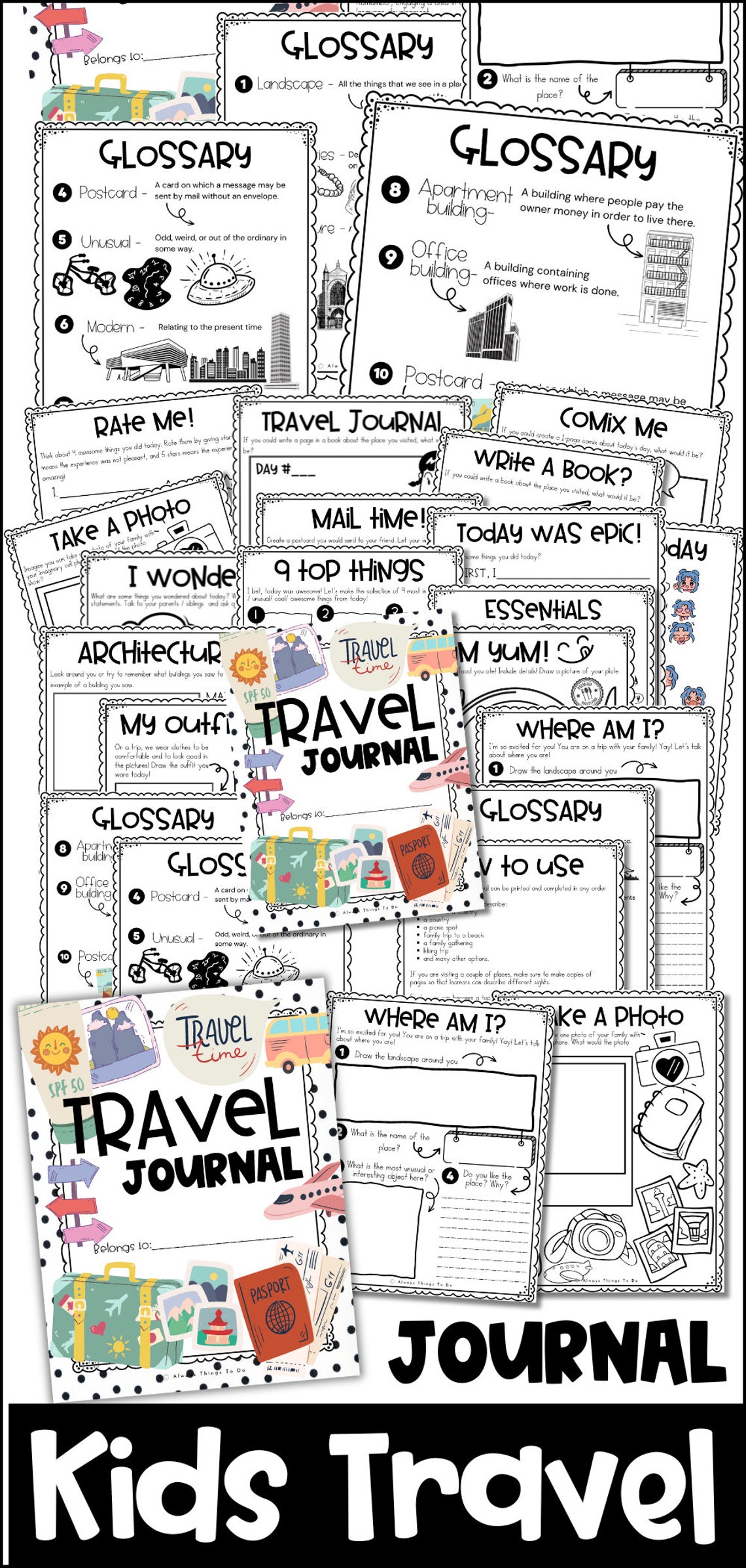 Travel Journal Printable Travel Journal for Kids Travel Book Activities ...