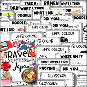 Travel Journal for Japan Travel Journal for Kids Printables Travel ...