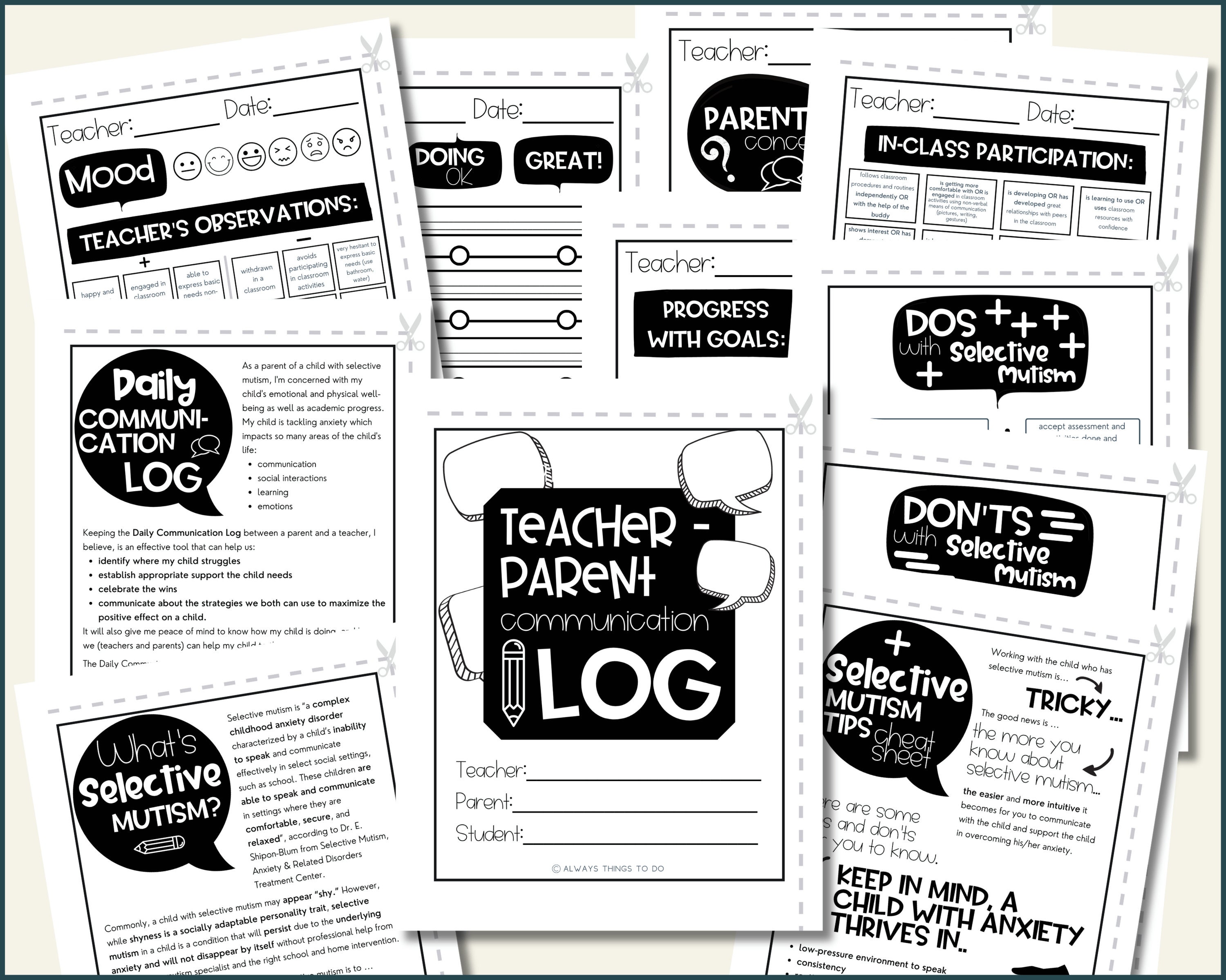 Selective Mutism Chart Selective Mutism Smart Goals Selective Mutism ...