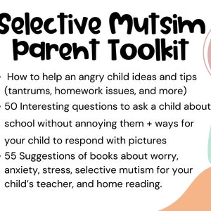 Selective Mutism Worksheets for Selective Mutism IEP 504 Goals for ...