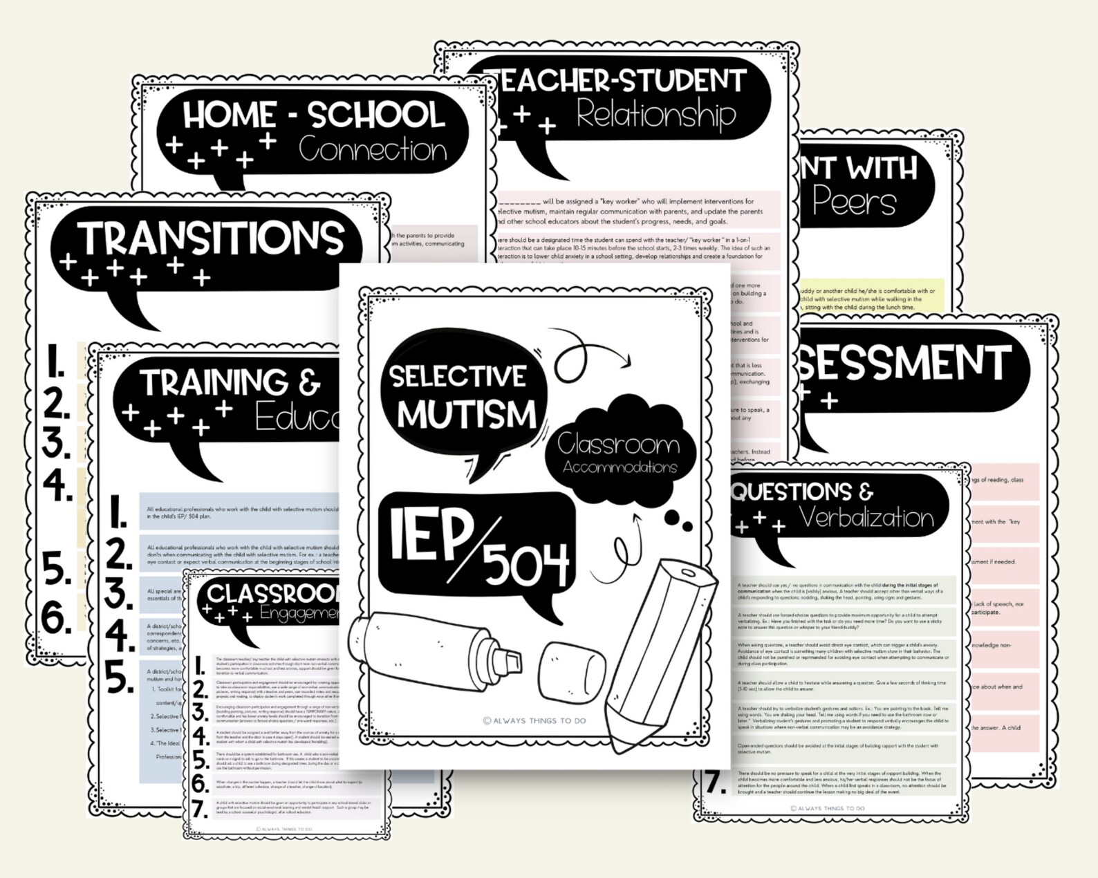 Selective Mutism Worksheets for Selective Mutism IEP 504 Goals for ...