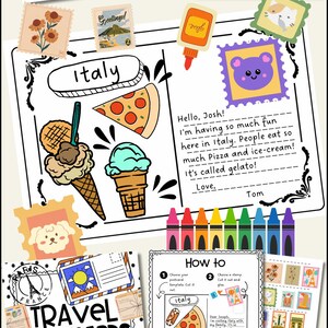 Travel Journal Postcards for Kids Travel Journal Printable Postcard ...