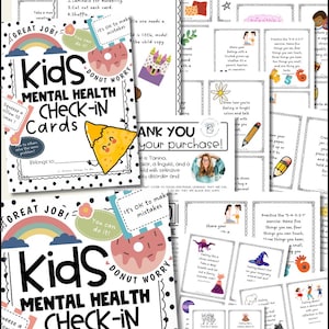 Kids Mental Health Check in Cards Classroom Anxiety Motivational Card ...
