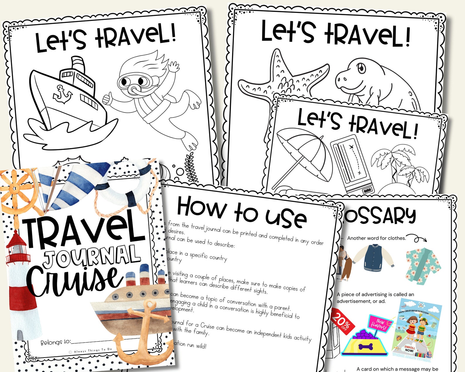 Kids Travel Journal Cruise Travel Journal Cruise for Kids Vacation Book ...