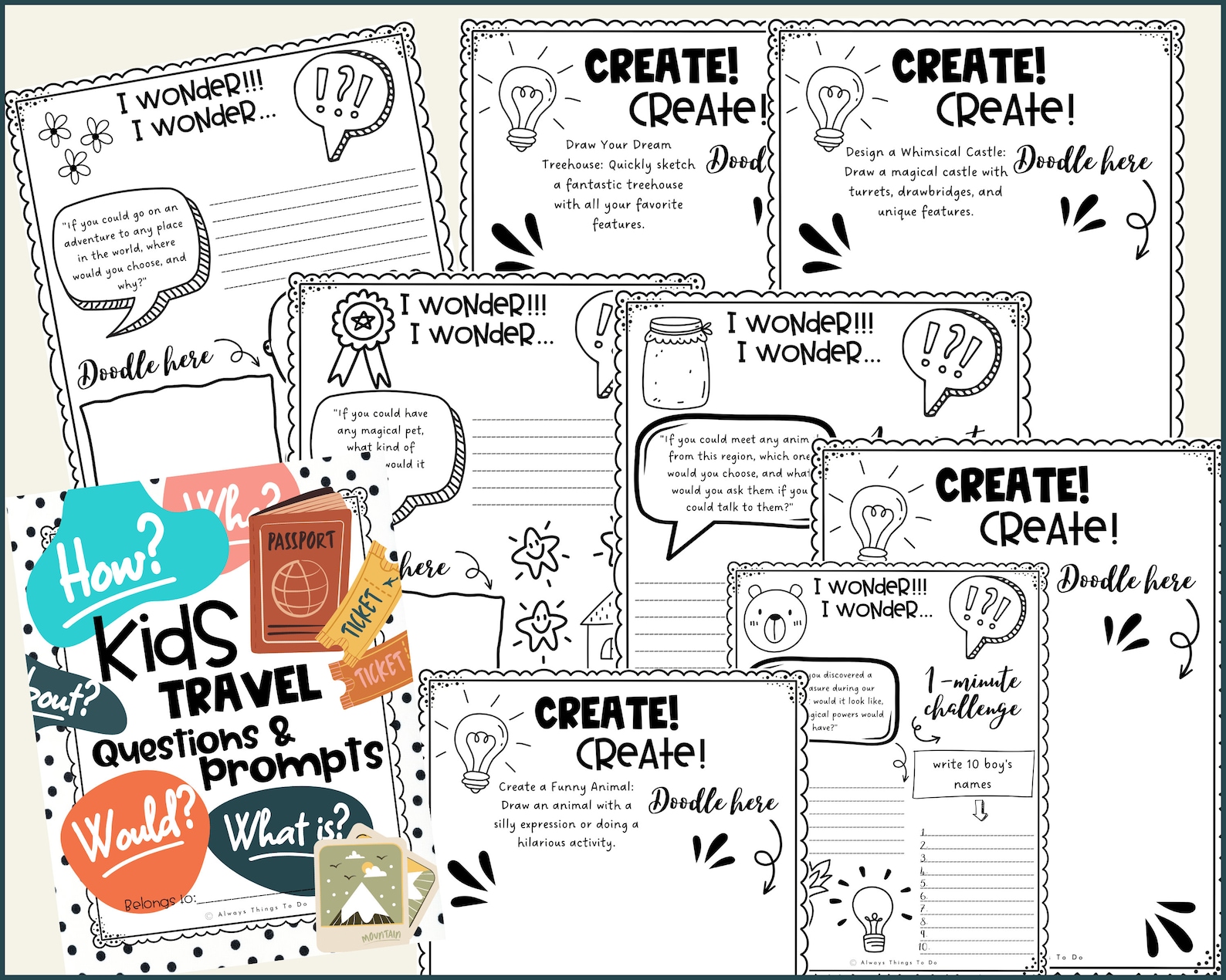 Travel Journal Kit Travel Journal Activities for Kids Travel Journal ...