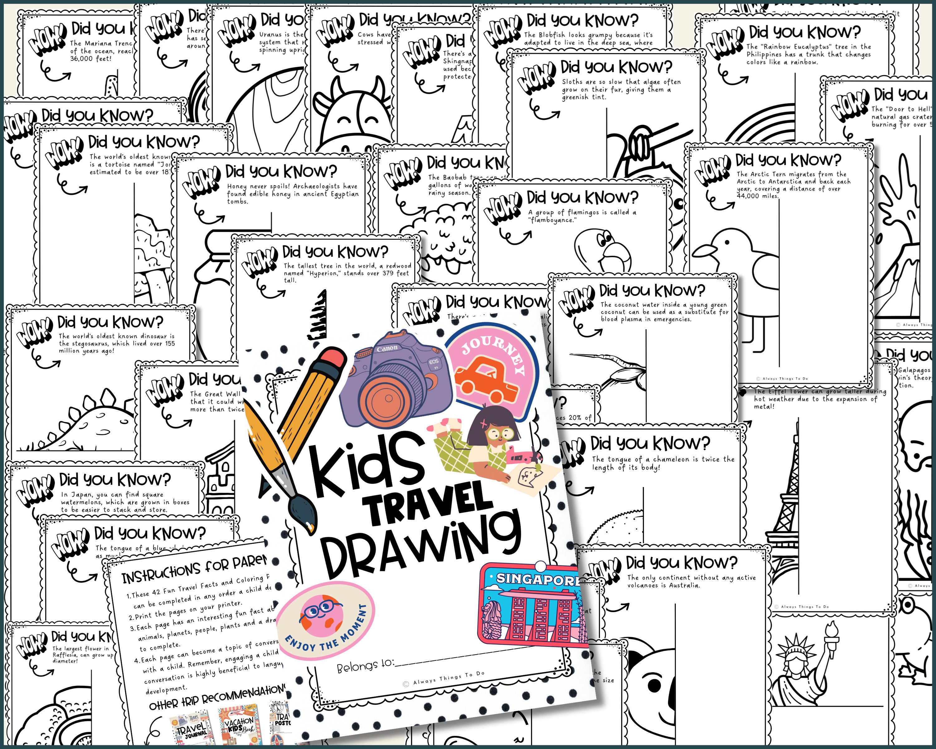 Kids Travel Journal Drawing Activities Travel Journal Kids Drawing ...