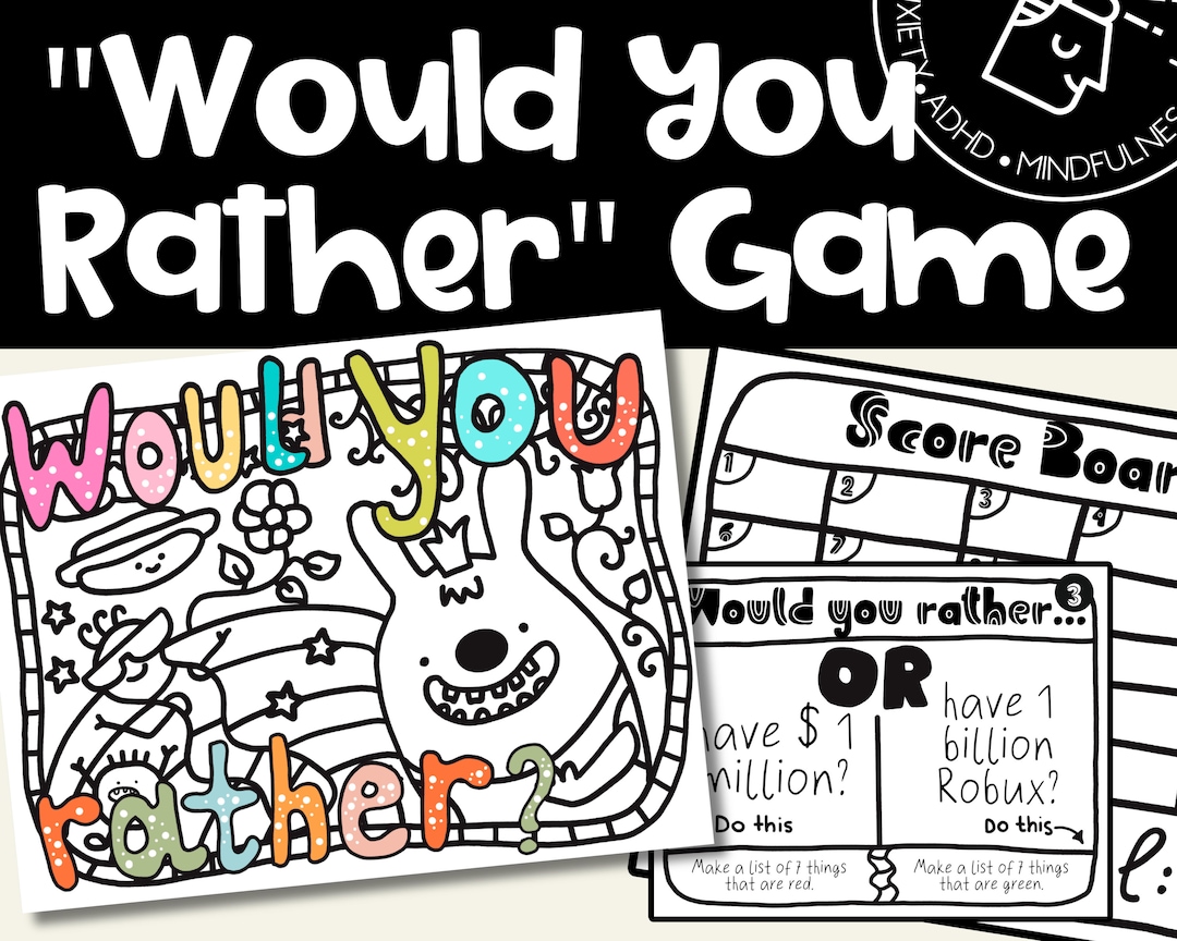 Would You Rather Games for Kids Would You Rather Game Kids Summer Game ...