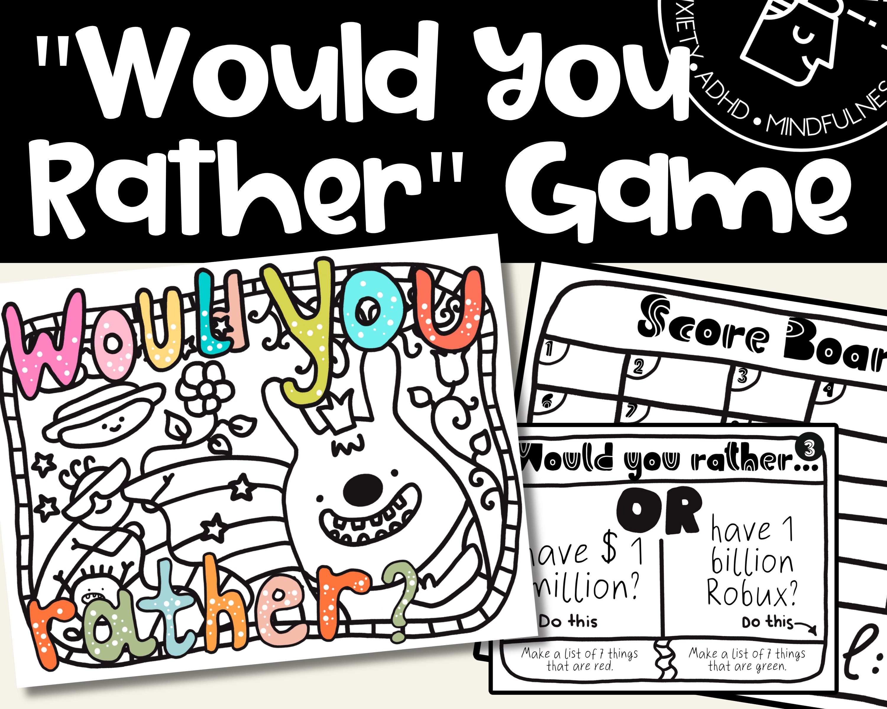 Would You Rather Games for Kids Would You Rather Game Kids Summer Game ...