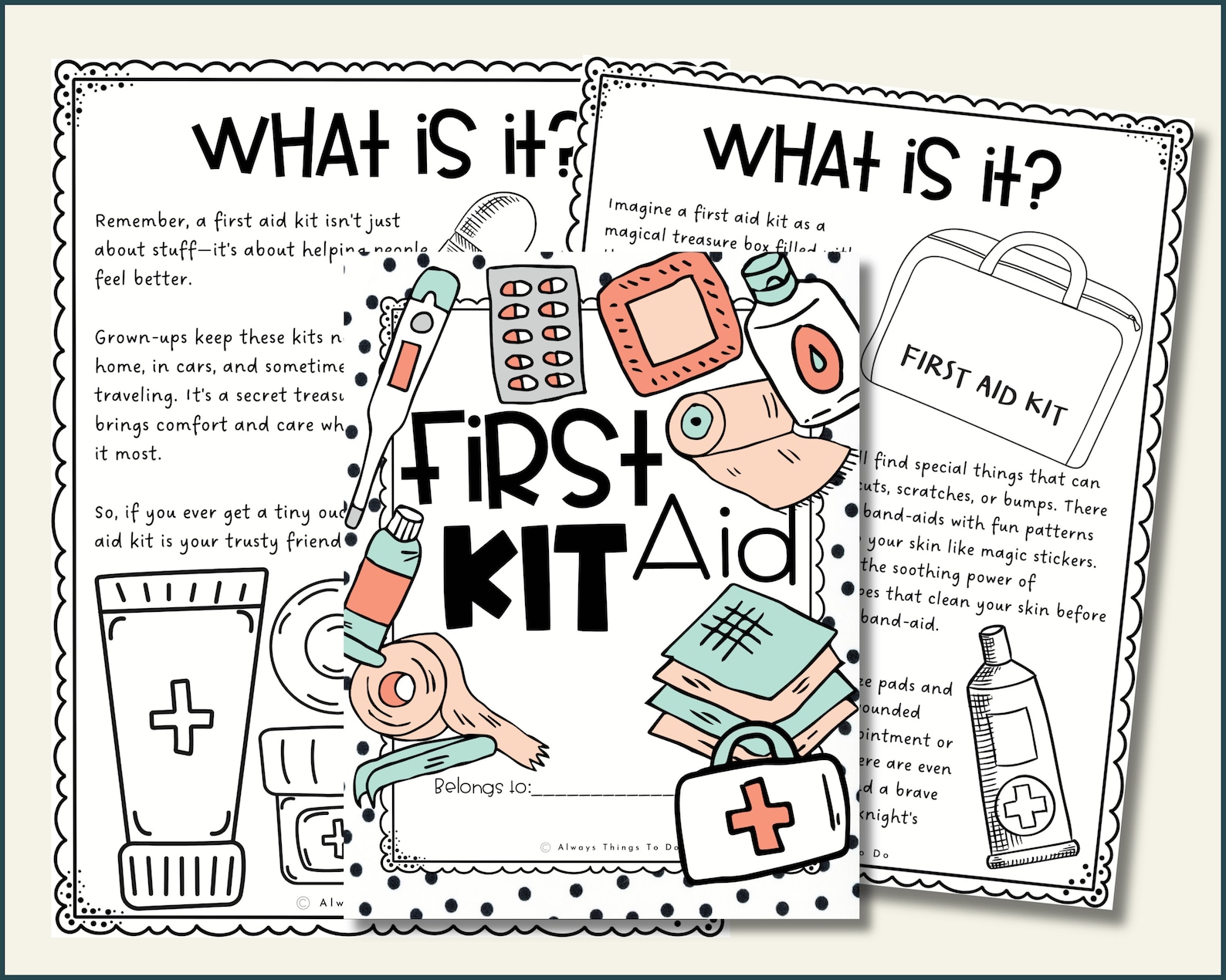 First Aid Kit Kids Travel Activity for Kids Travel Download for Kids ...