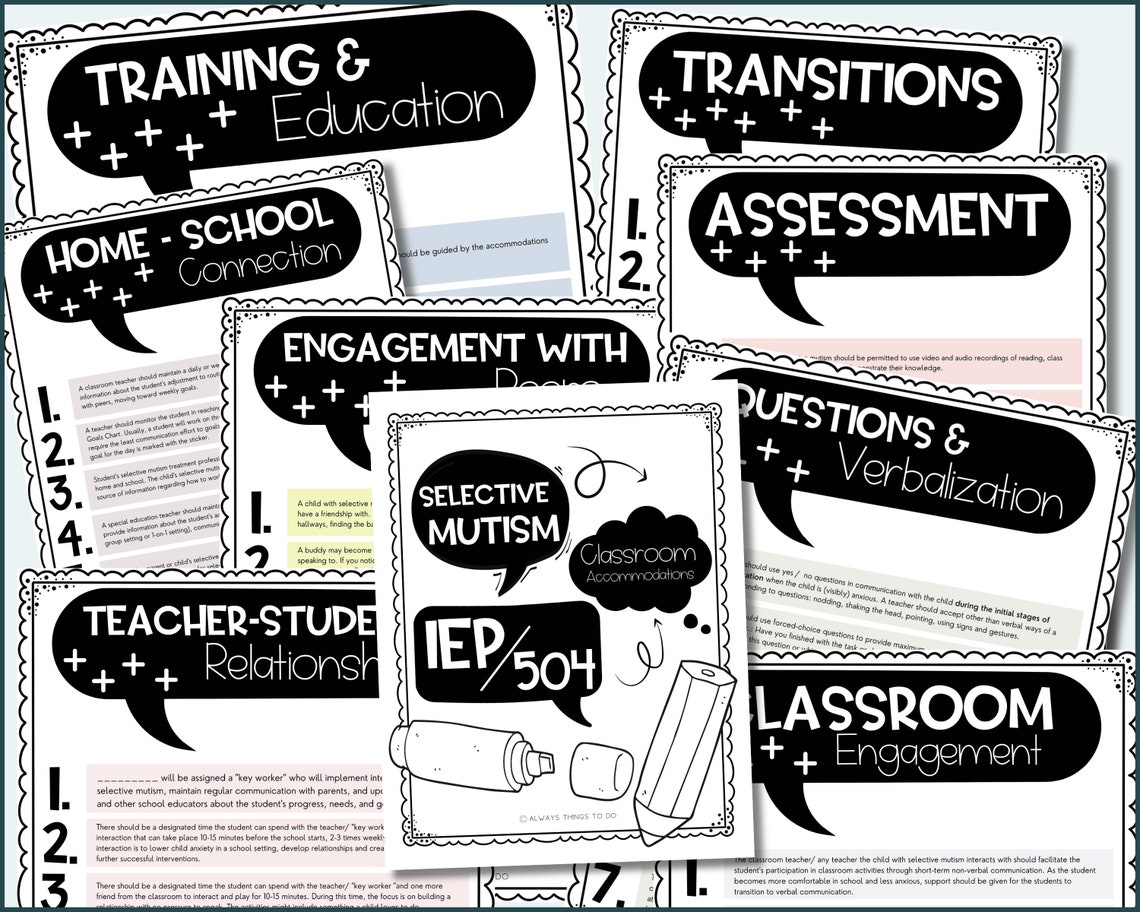 Selective Mutism IEP 504 Goals Selective Mutism Classroom ...