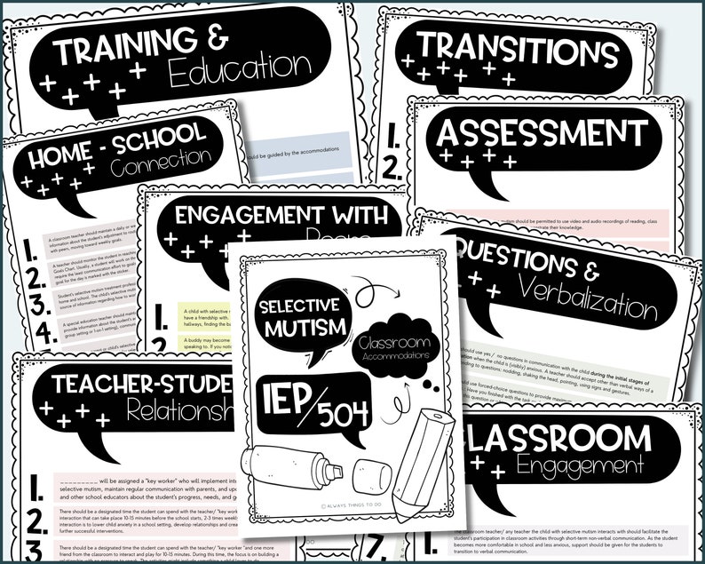 Selective Mutism IEP 504 Goals Selective Mutism Classroom ...