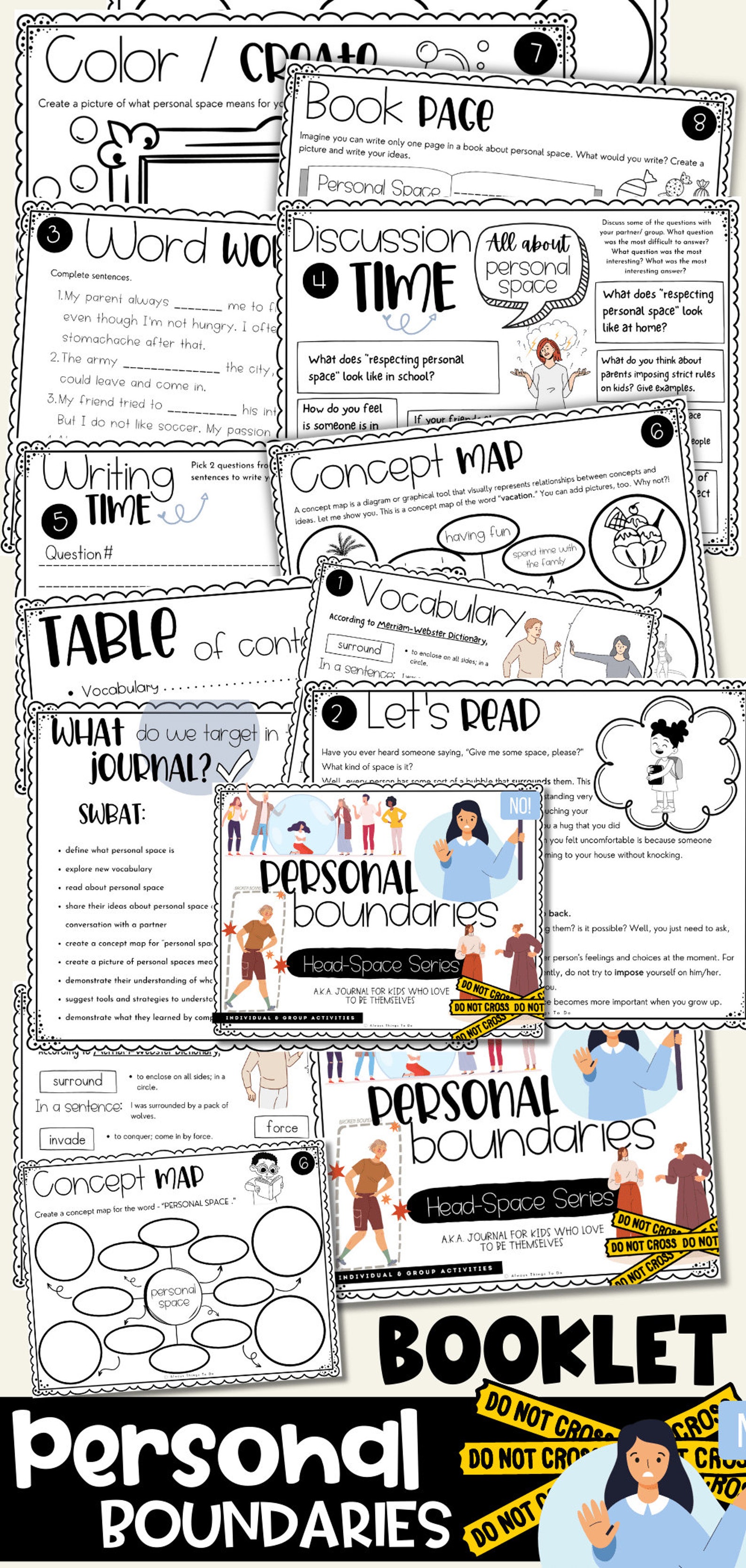 Boundaries Worksheets for Kids Boundaries Journal Boundaries Workbook ...