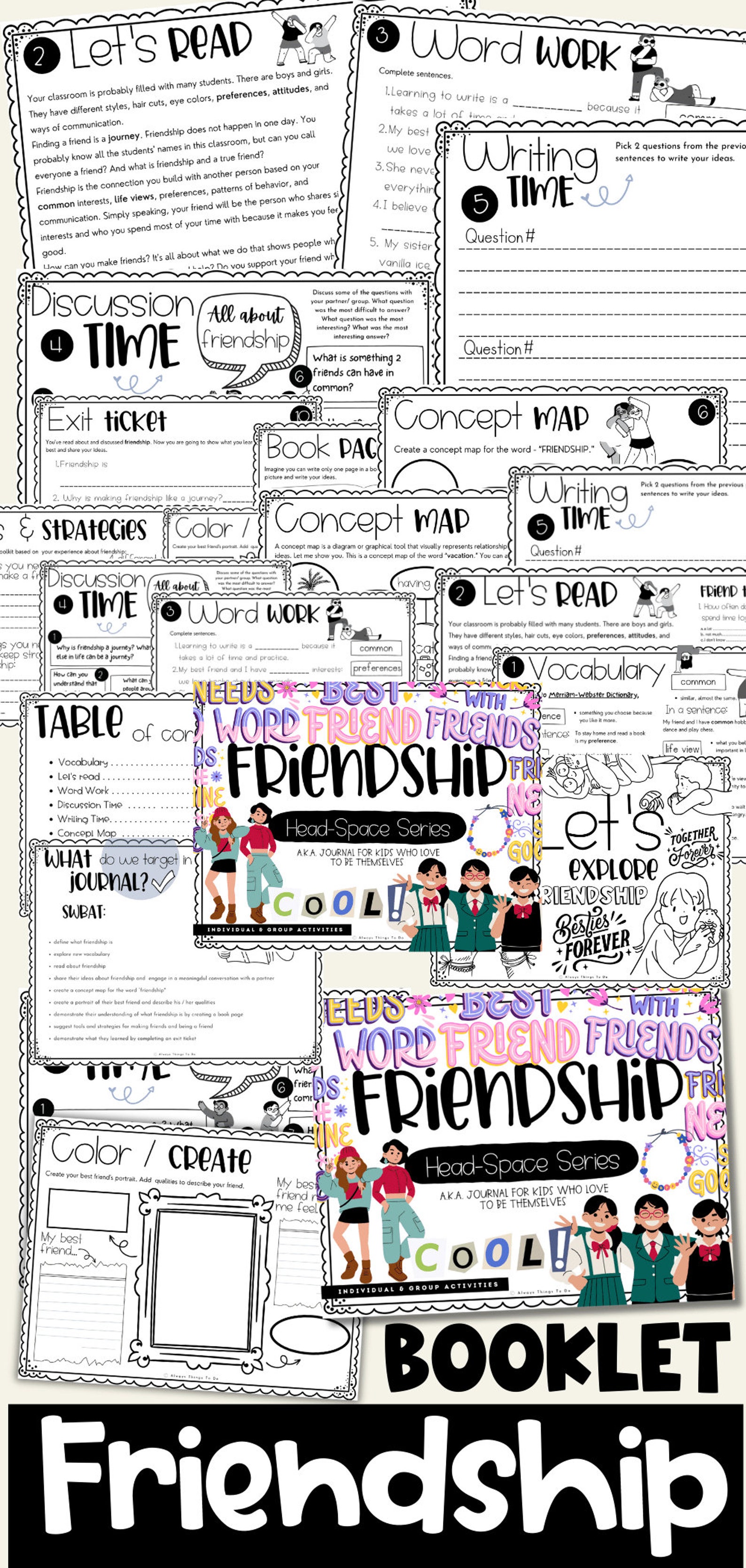 Friendship Worksheets for Kids Friendship Journal Friendship Printables ...