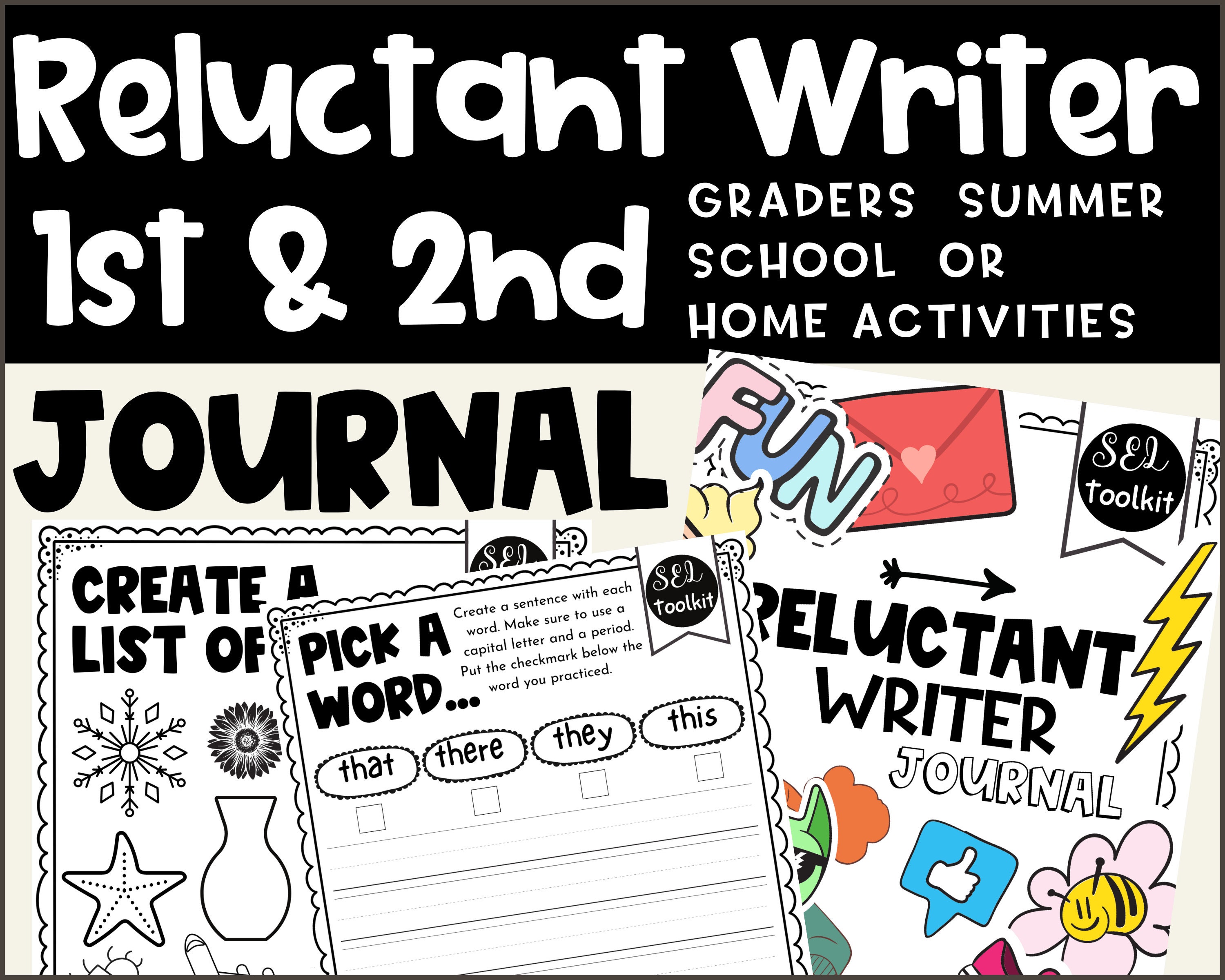 Kids Writing Worksheets for 1st and 2nd Graders Kids Summer Writing ...