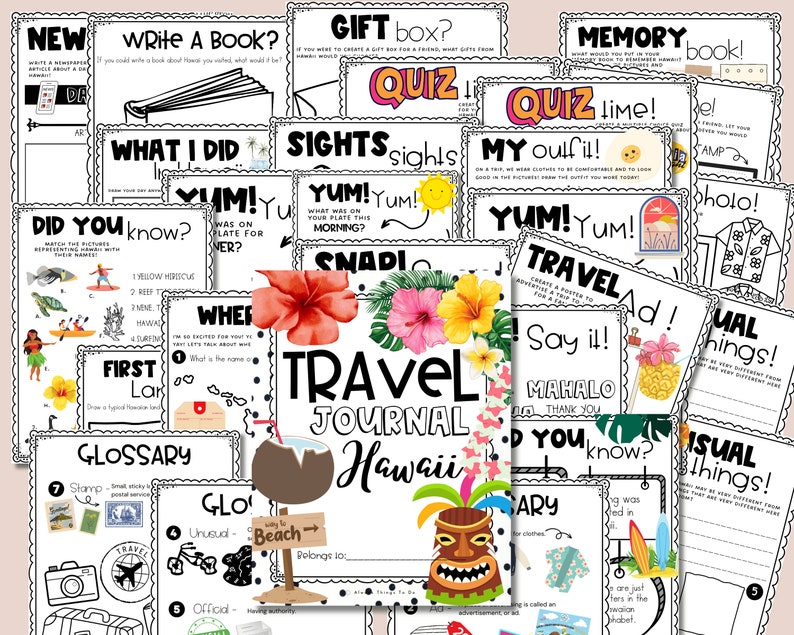 Travel Journal Kids Hawaii Travel Journal Kids Printable Hawaii Travel ...