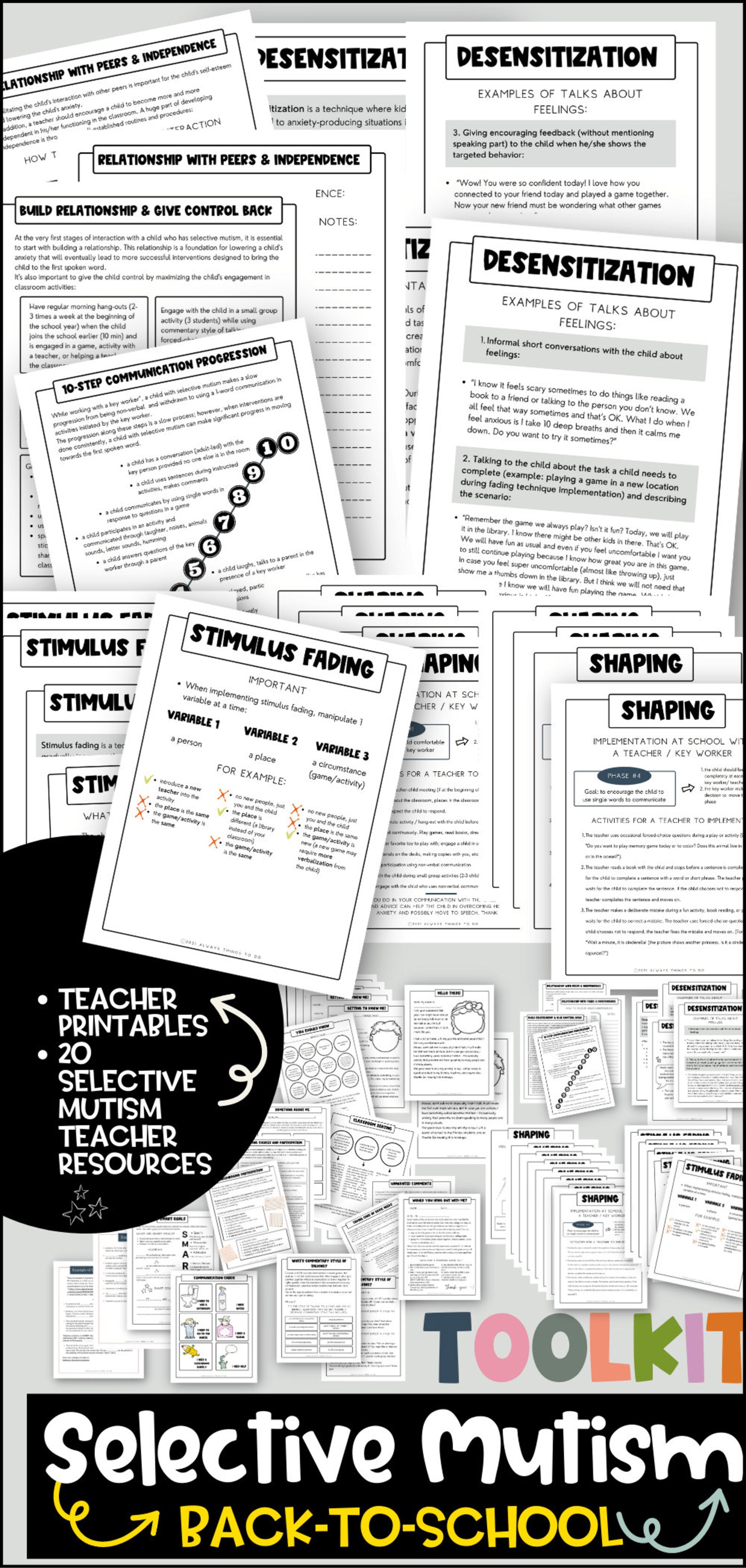Selective Mutism Back to School Pack for Teachers Selective Mutism ...