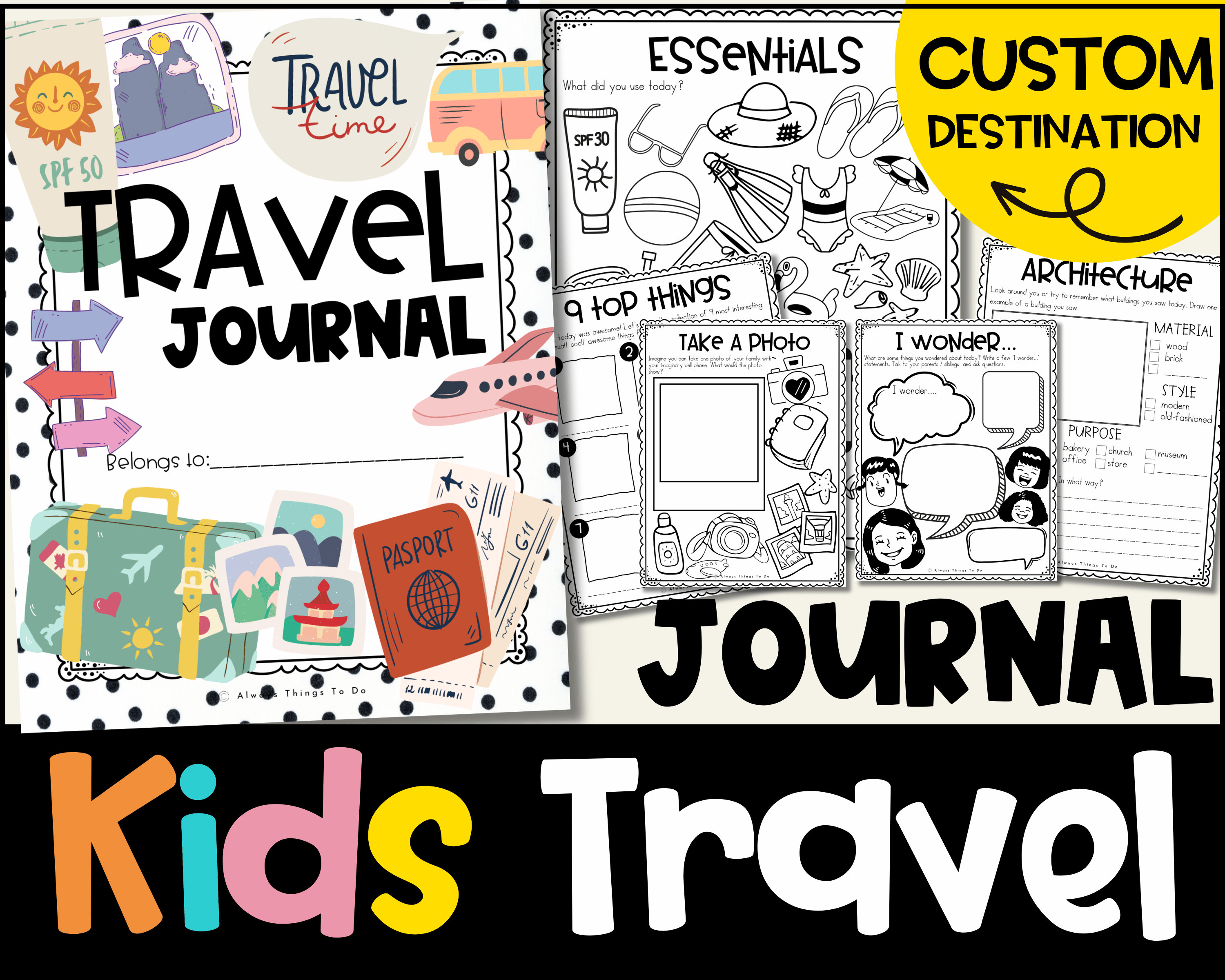 Travel Journal for Kids Travel Journal Printable Kids Travel Book ...