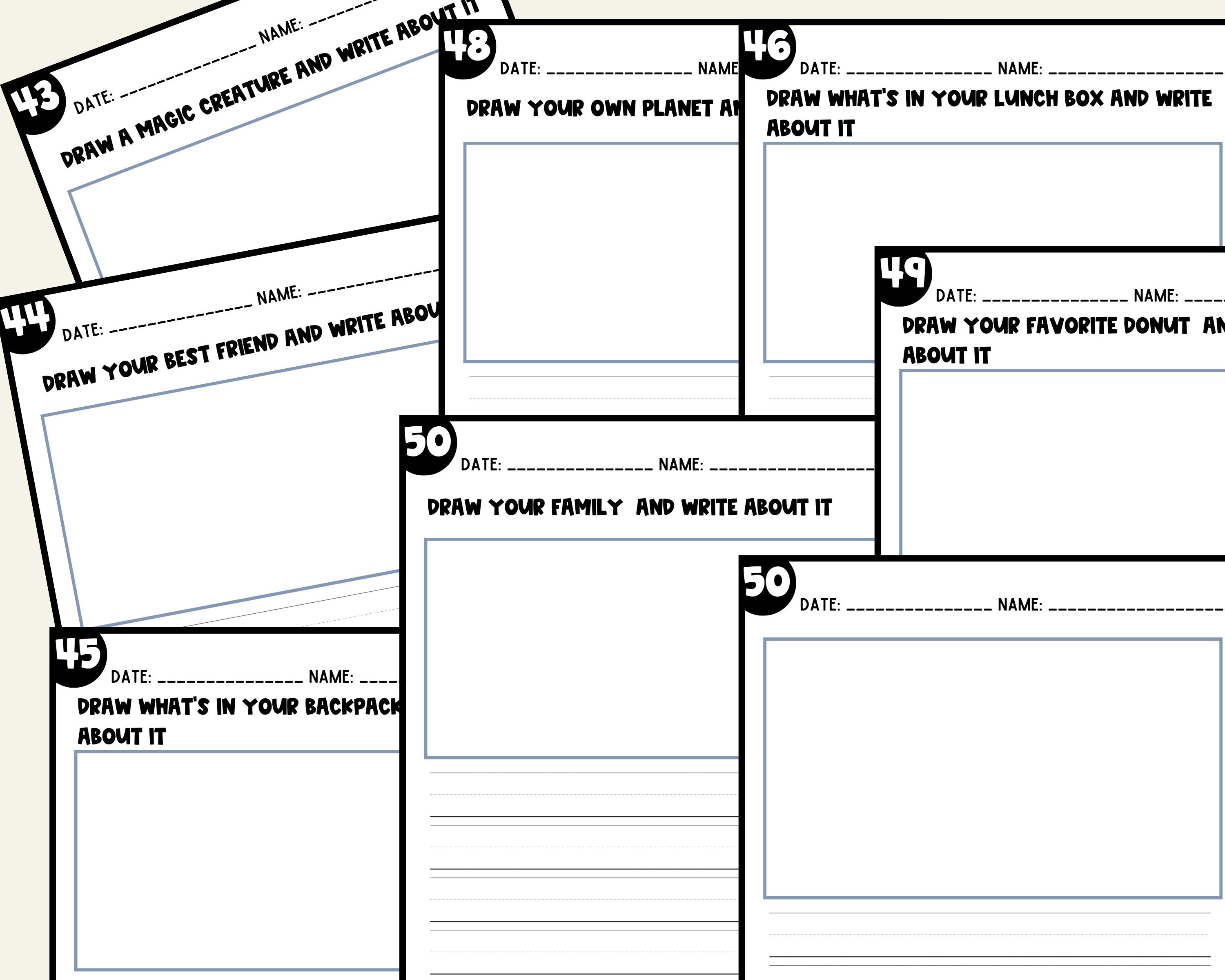 Writing Prompts for Kids Writing Practice Sheet for Kids Writing ...