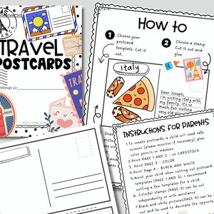 Travel Journal Postcards for Kids Travel Journal Printable Postcard ...