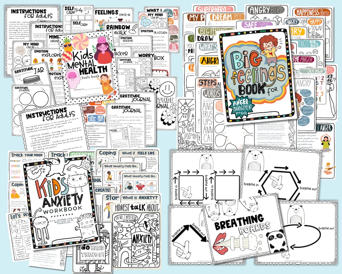 Mental Health Kids Activity Bundle Kids Mental Health Bundle Mental ...