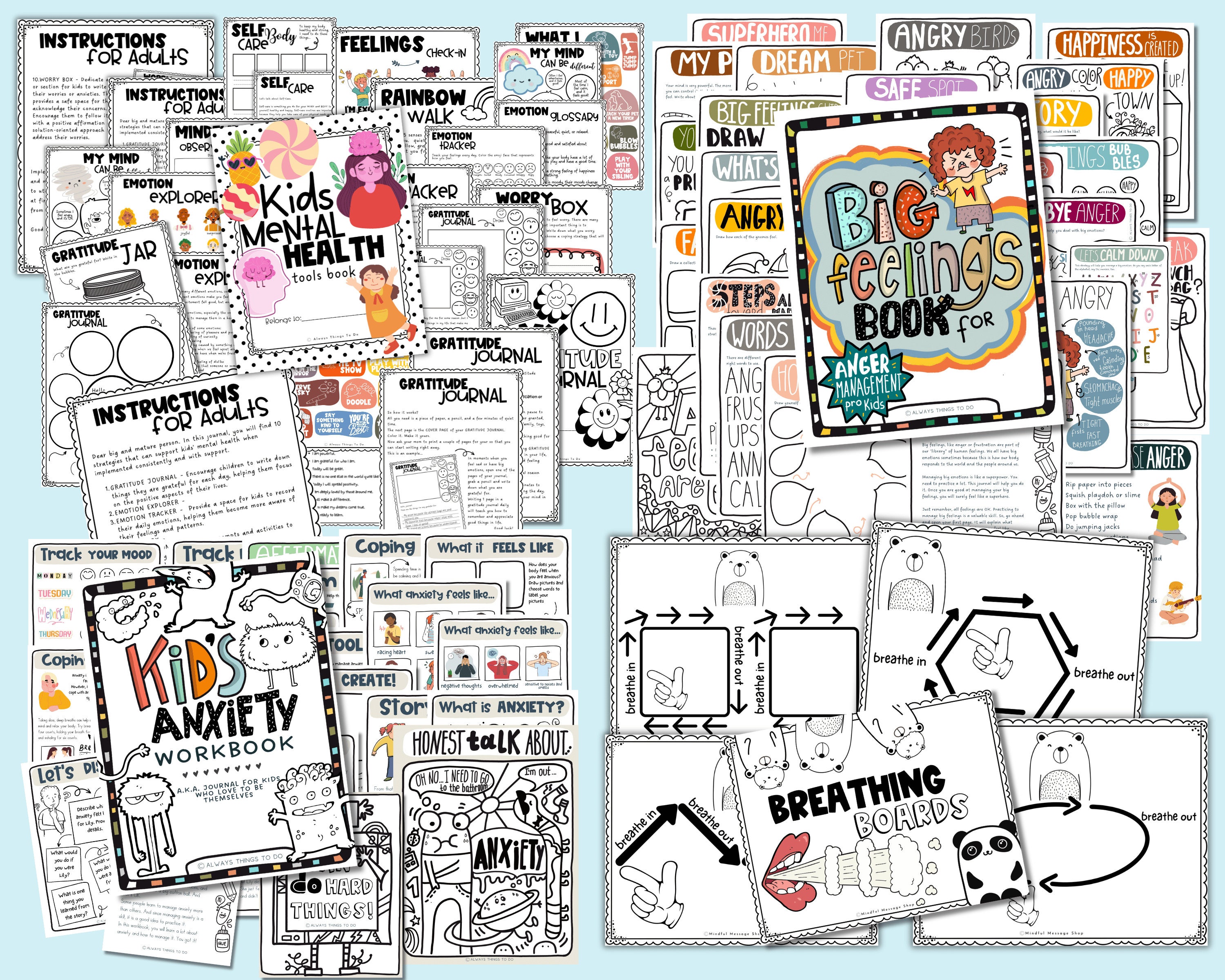 Mental Health Kids Activity Bundle Kids Mental Health Bundle Mental ...