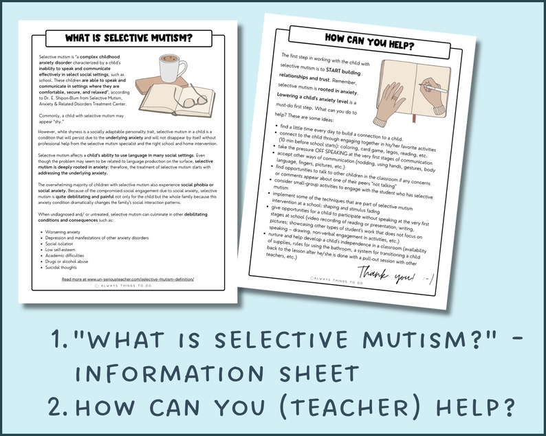 Selective Mutism Classroom Accommodations Selective Mutism Anxiety ...