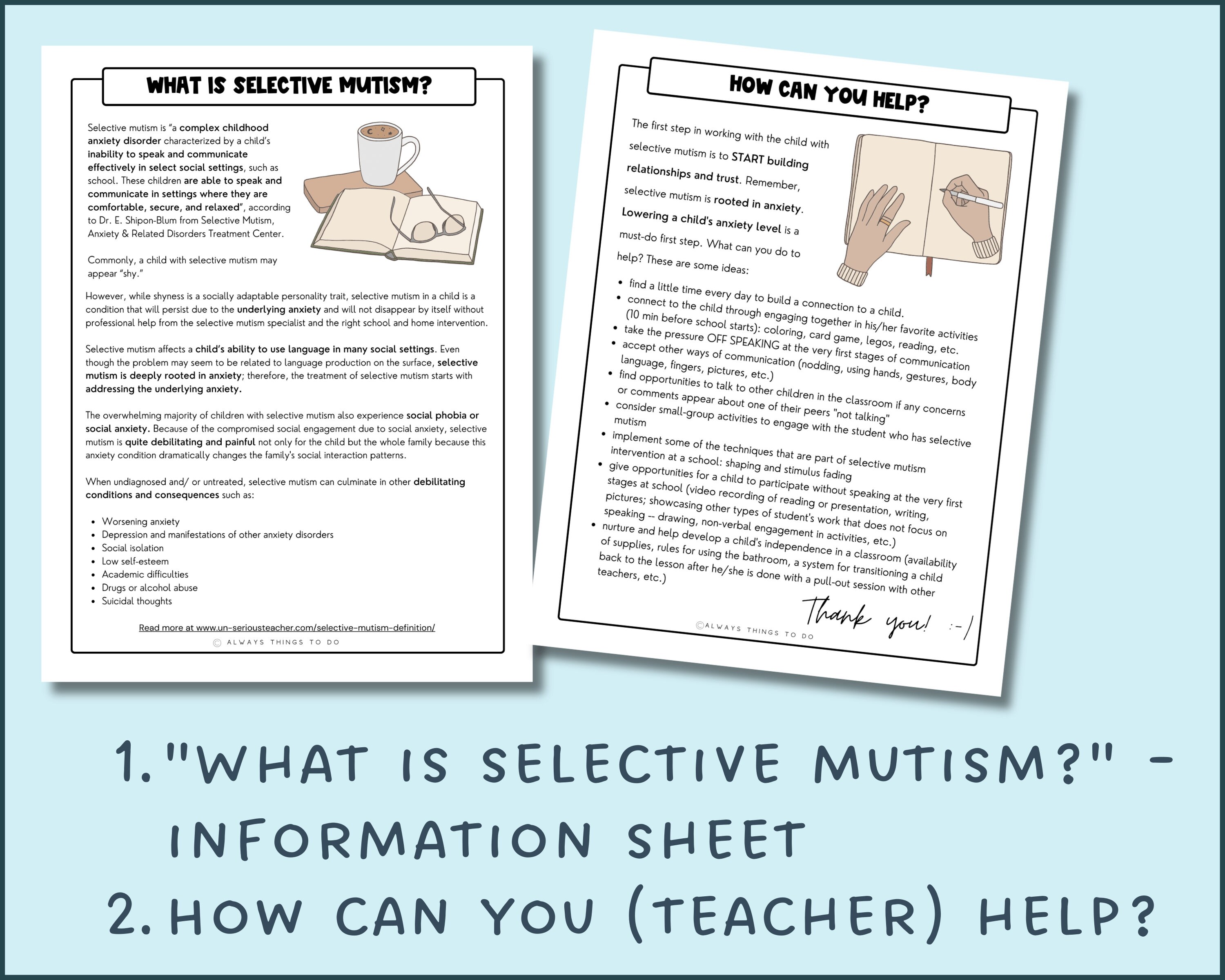 Selective Mutism Classroom Accommodations Selective Mutism Anxiety ...